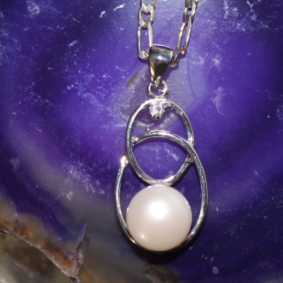 Jewelry | Freshwater Pearl Wcz Accent Fargo Chain Necklace | Poshmark